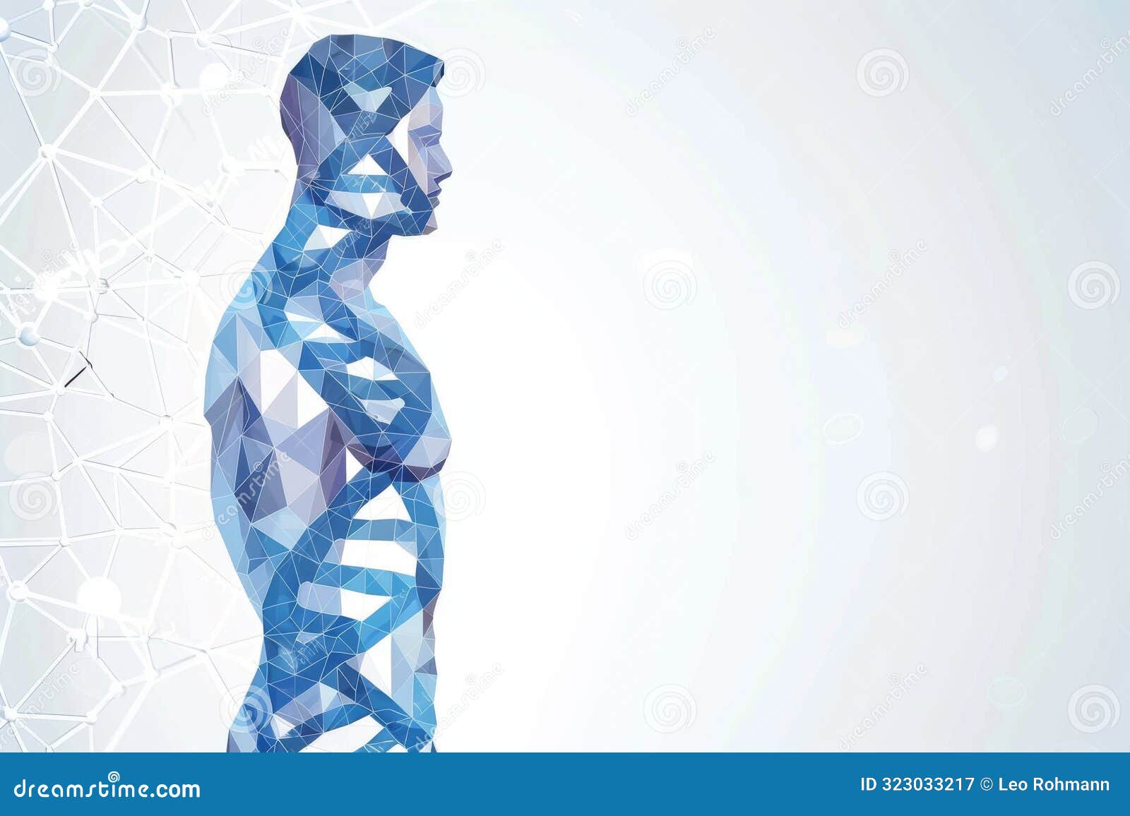Silhouette of a Man Composed of DNA Strands, Depicting the Intricate ...