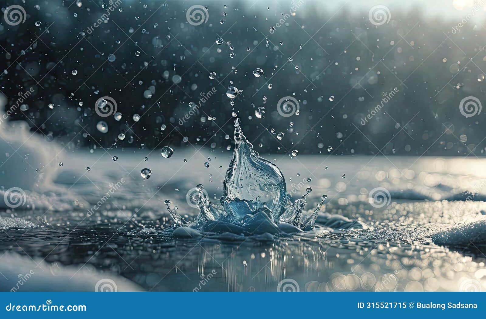 A Drop of Water Splashing on the Ground. Stock Illustration ...