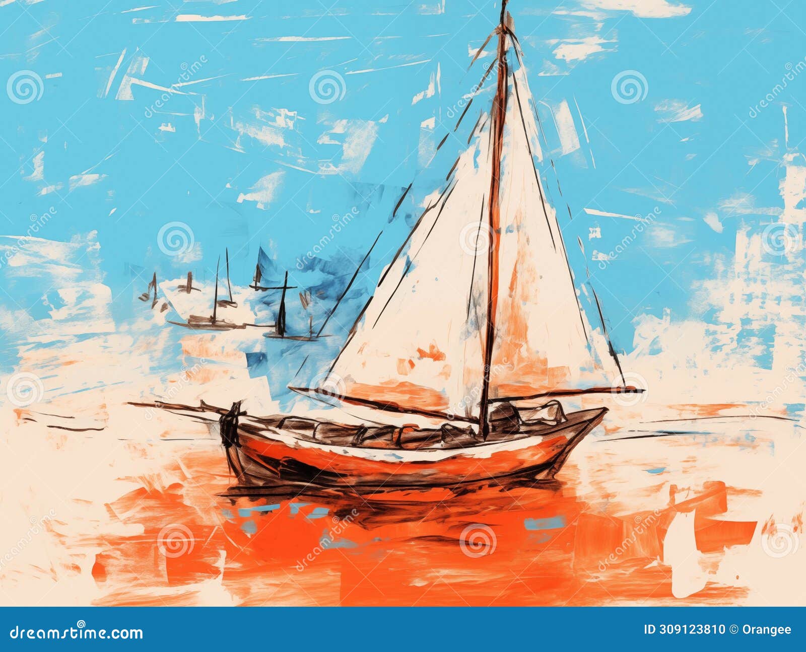AI Generated Sloop Digital Dhow Royalty-Free Illustration ...