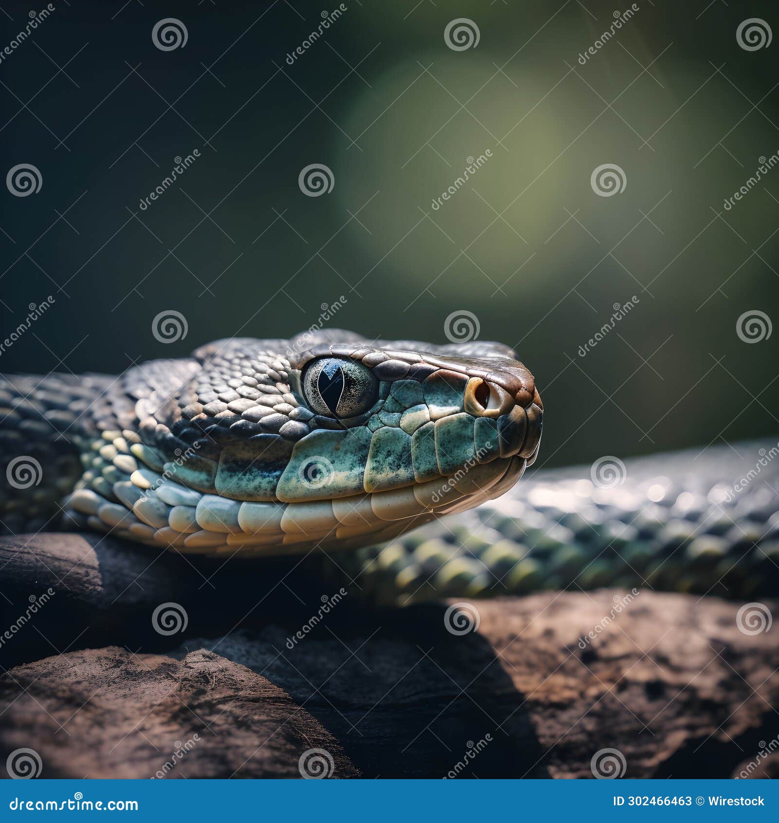 AI Generated Snake Coiled on the Ground Stock Illustration ...