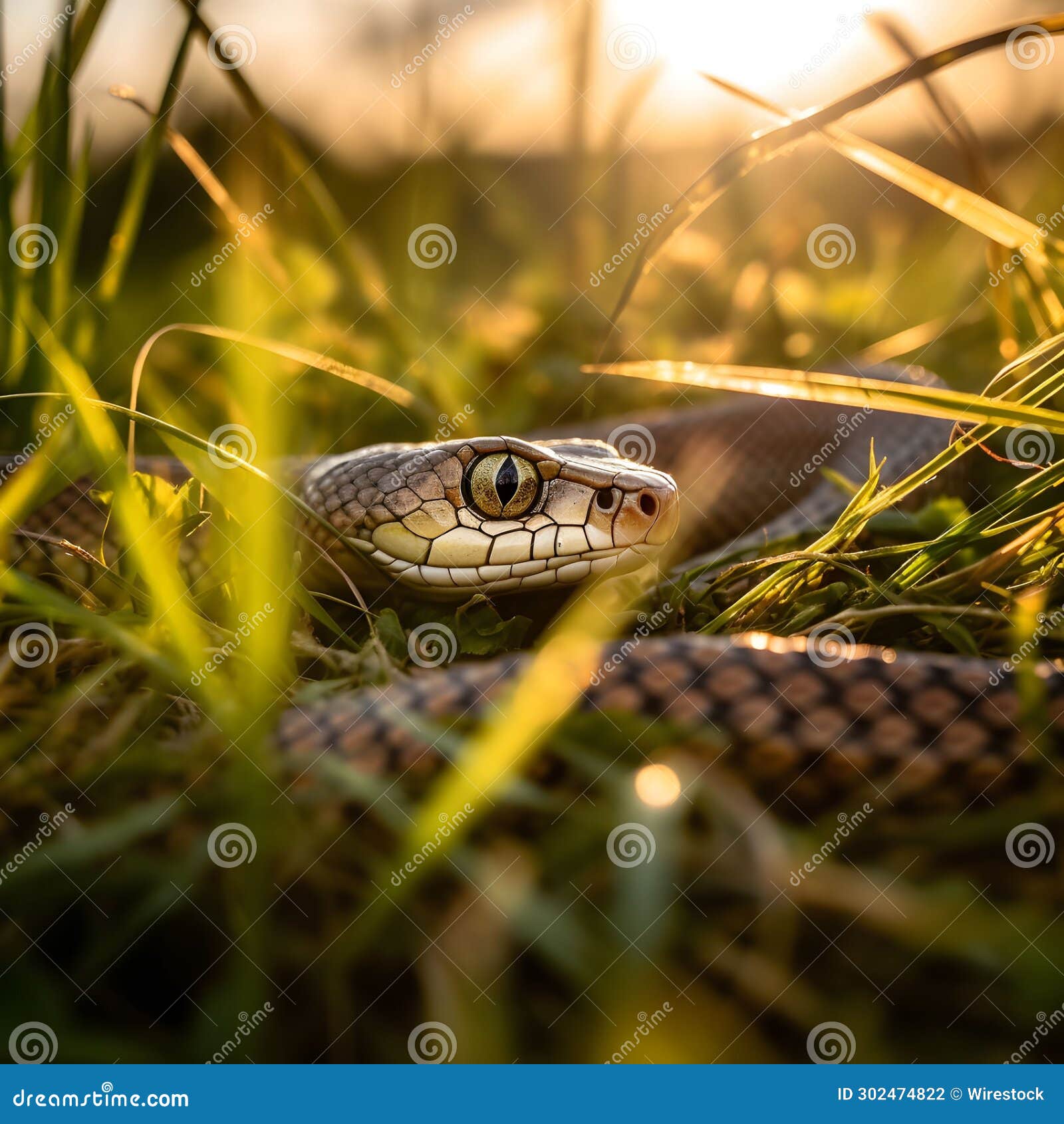 Snake Crawling In Tropical Forest Vegetation Stock Photography ...