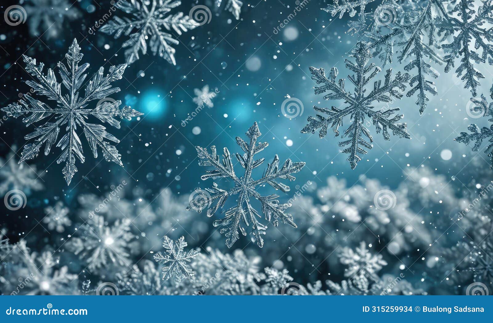 A Blue Background with Snowflakes Falling on it. Stock Illustration ...