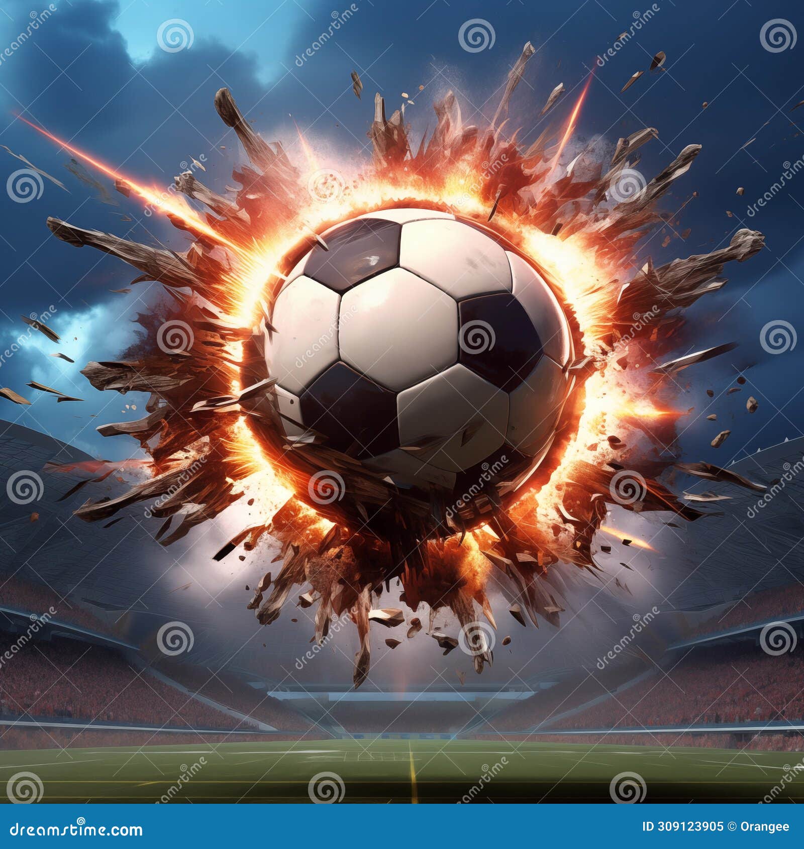 AI generated soccer ball stock illustration. Illustration of drawing ...