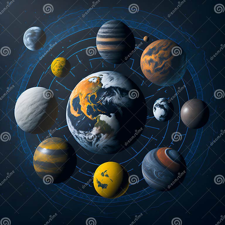 Ai Generated Solar System with Eight Planets in Orbit Around the Su ...