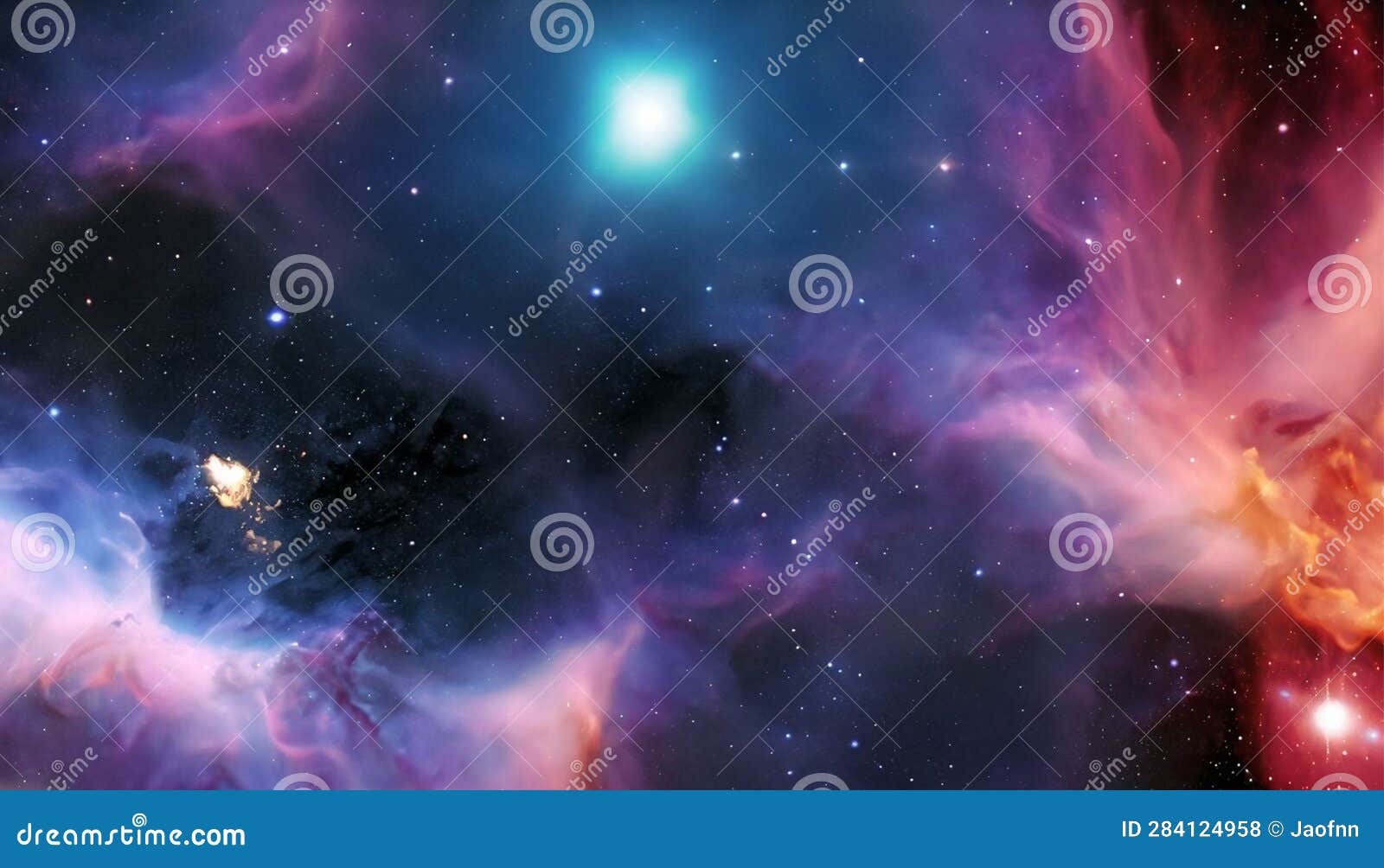 AI Generated, Space Background with Nebula and Stars. Collage. 3D ...