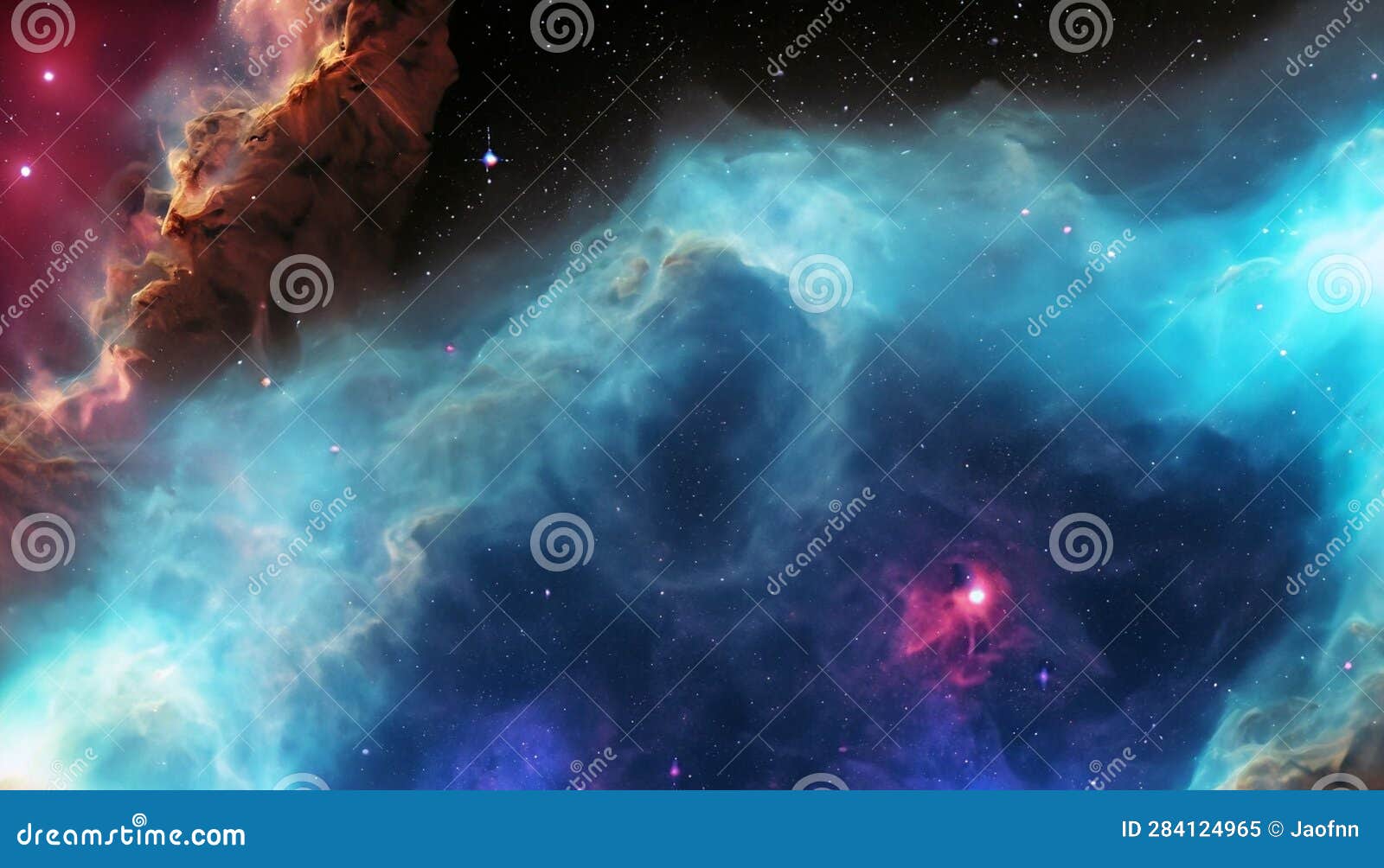 AI Generated, Space Background with Nebula and Stars. Collage. 3D ...