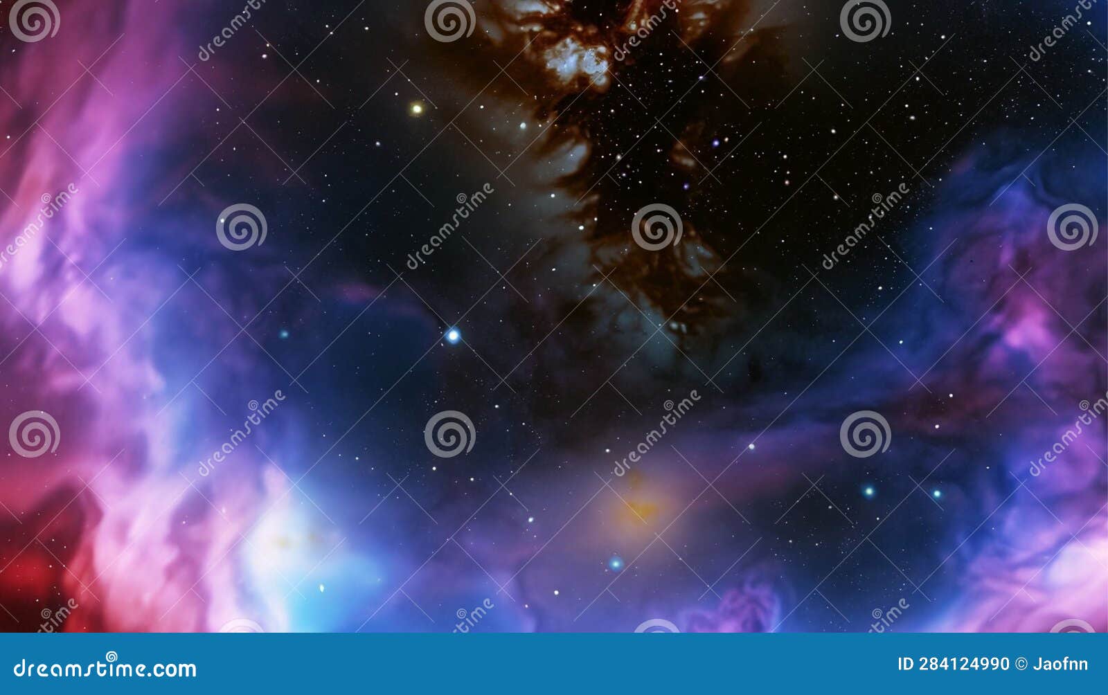 AI Generated, Space Background with Nebula and Stars. Collage. 3D ...