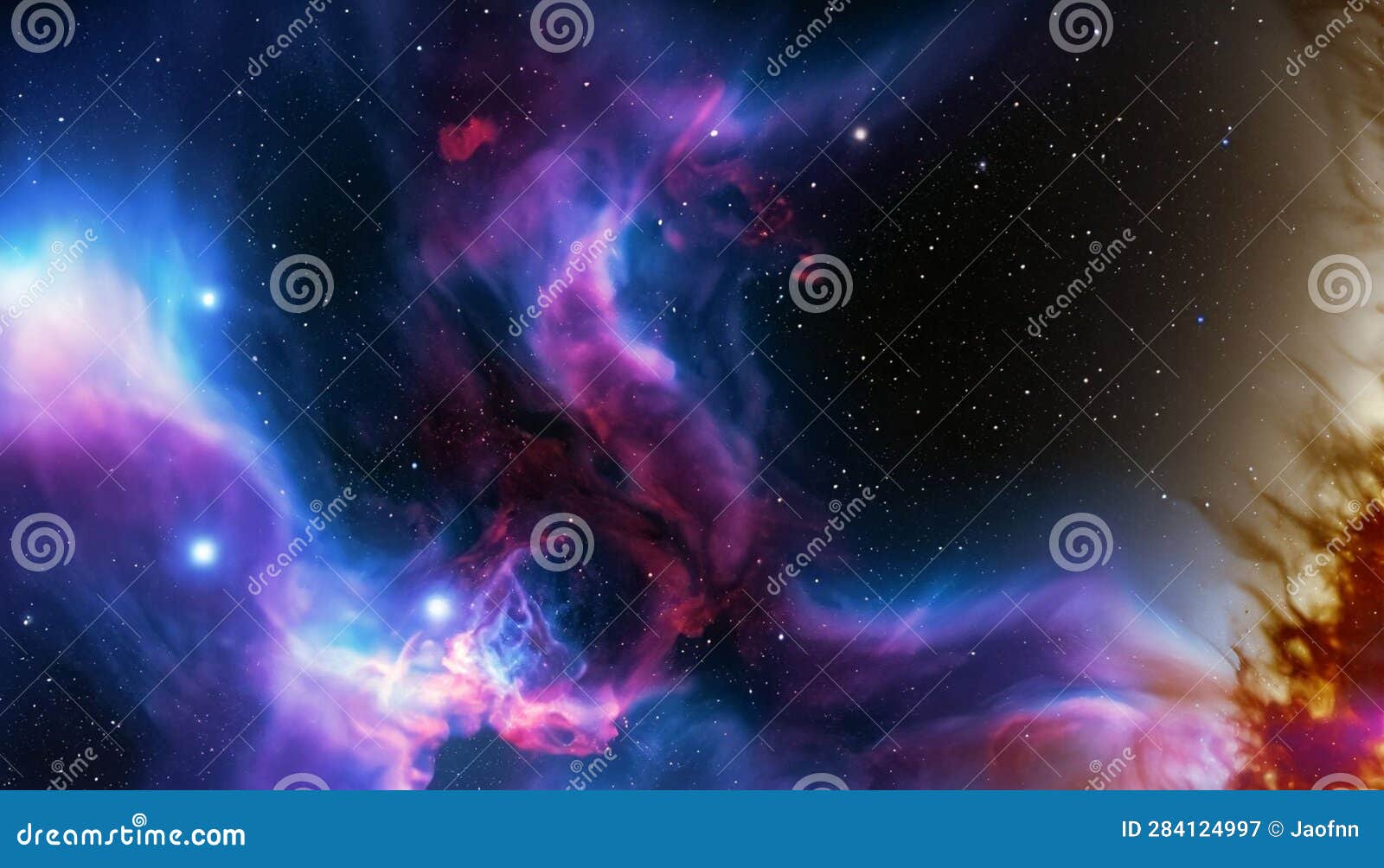 AI Generated, Space Background with Nebula and Stars. Collage. 3D ...