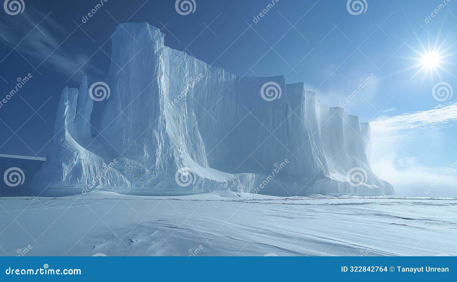 The Spectre Antarctica: Majestic Ice Spires Under the Sun Stock ...