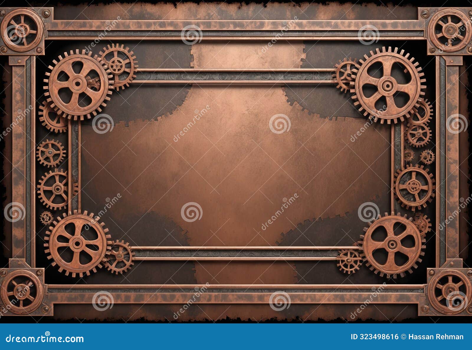 Steampunk Industrial Border Frame Background Stock Photo ...