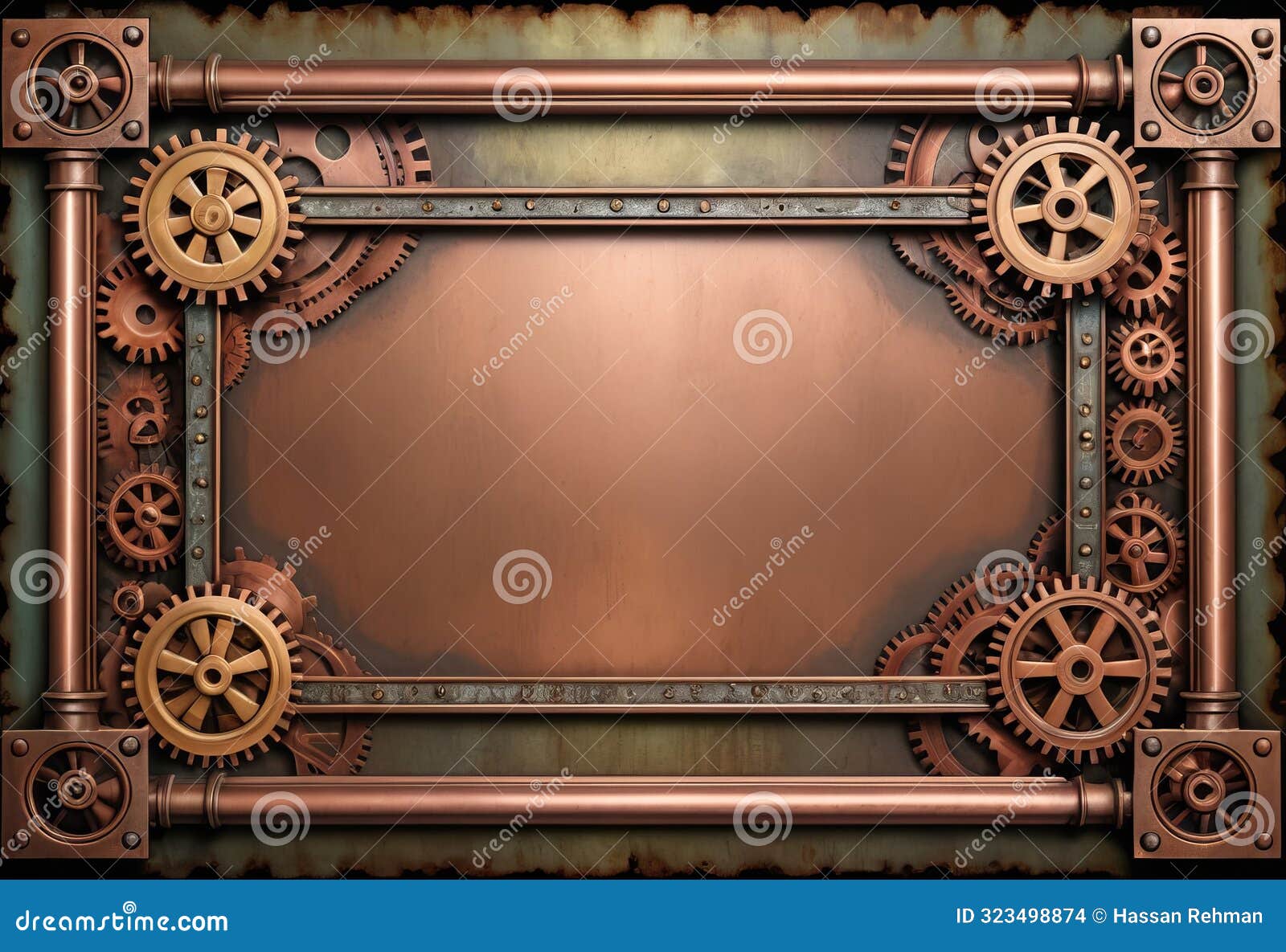 Steampunk Industrial Border Frame Background Stock Illustration ...