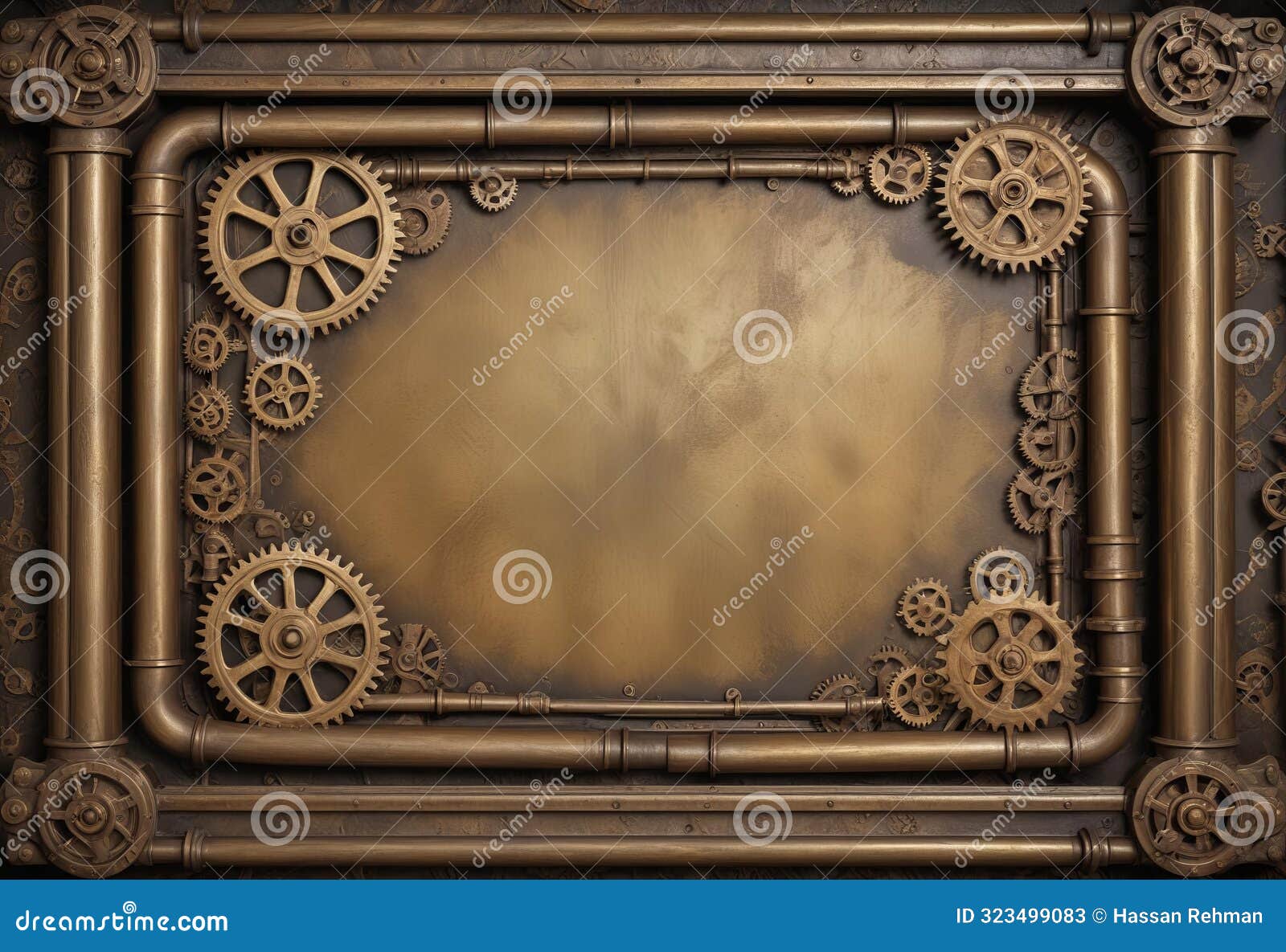 Steampunk Industrial Border Frame Background Royalty-Free Stock ...