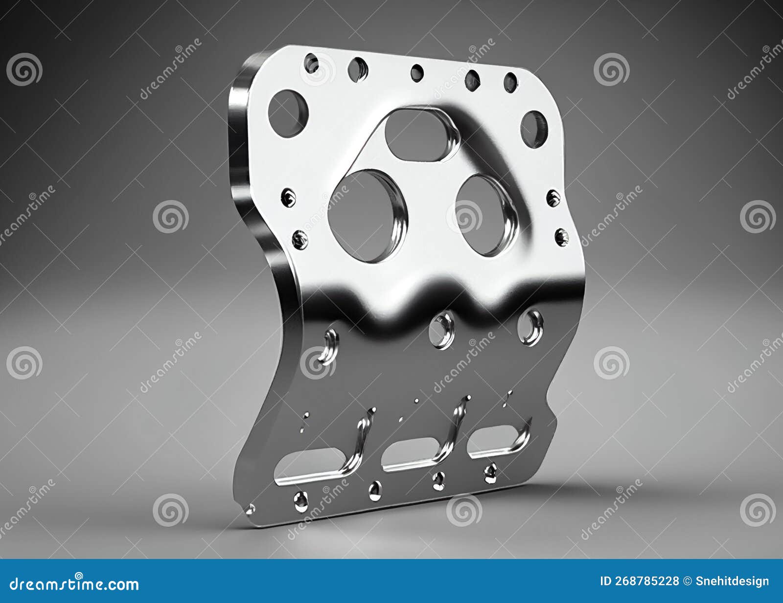 AI Generated Steel Metal Bracket on Grey Background Stock Illustration ...