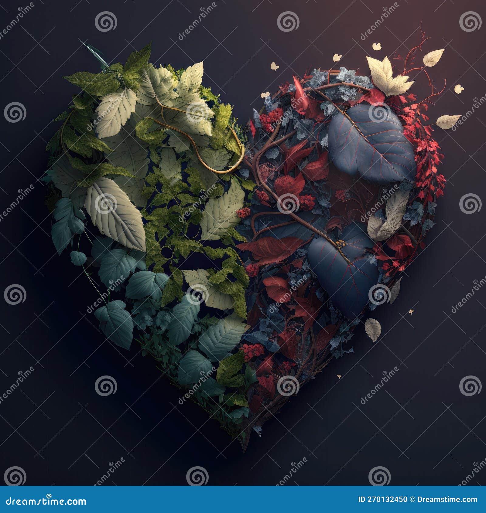 Ai Generated Stock Image of Plants Forming a Heart, Generative Ai ...