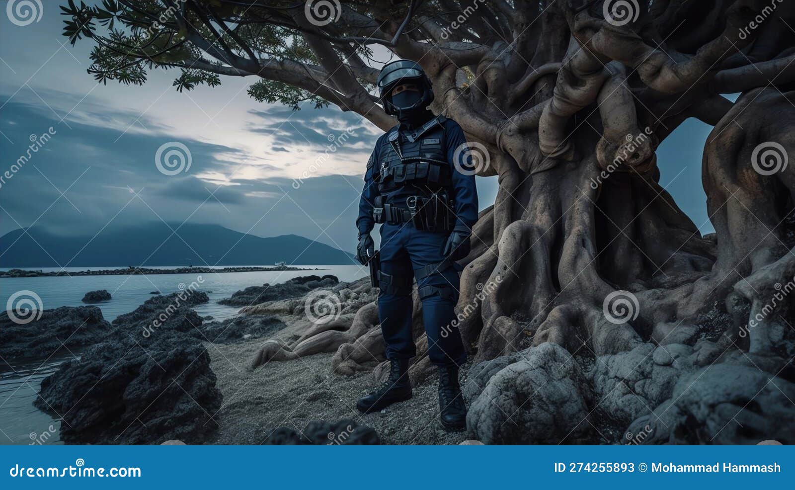 Faceless Policeman, Made with Generative AI Stock Illustration ...