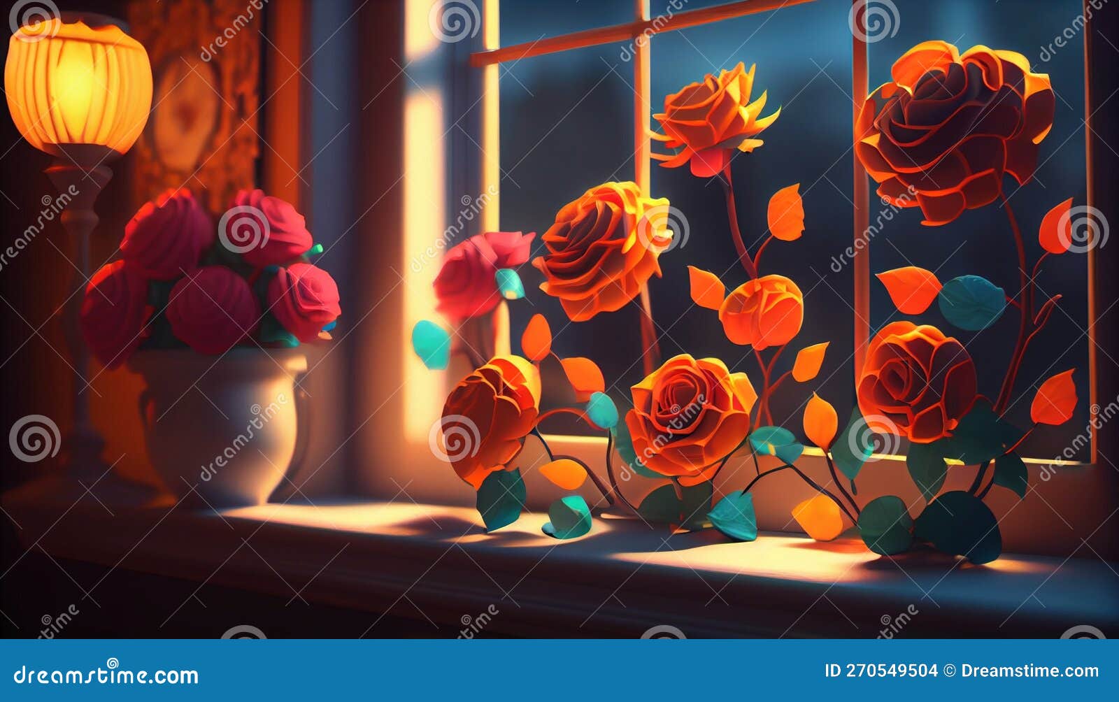 Rose Garden Symphony, Made with Generative AI Stock Illustration ...