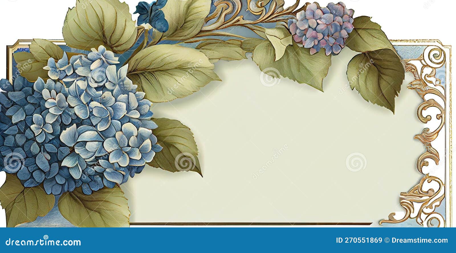 Whimsical Hydrangea Border, Made With Generative AI Royalty-Free ...