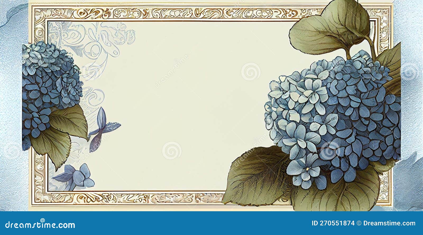 Whimsical Hydrangea Border, Made With Generative AI Royalty-Free ...