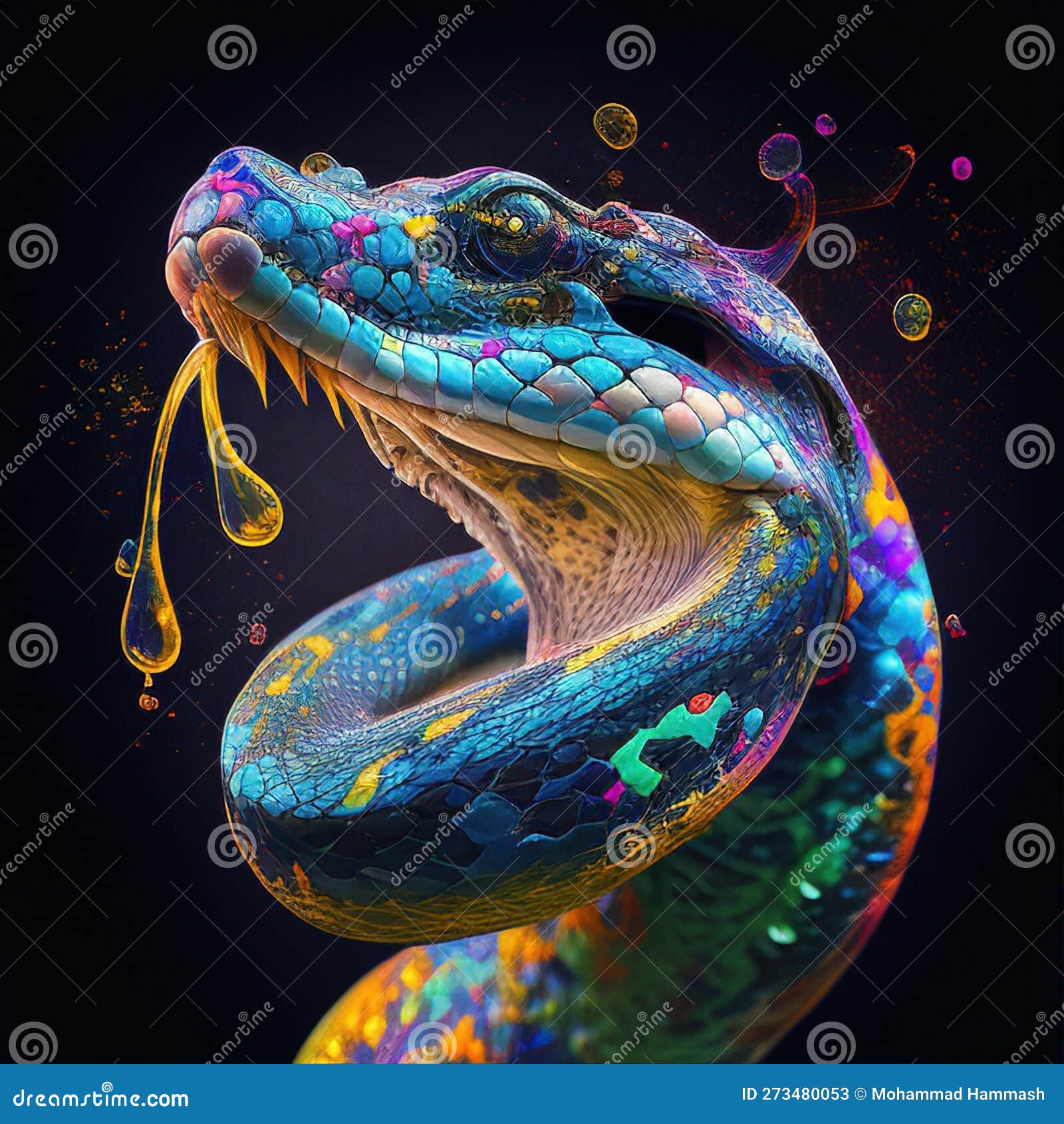 Colorful Snake, Made with Generative AI Stock Illustration ...