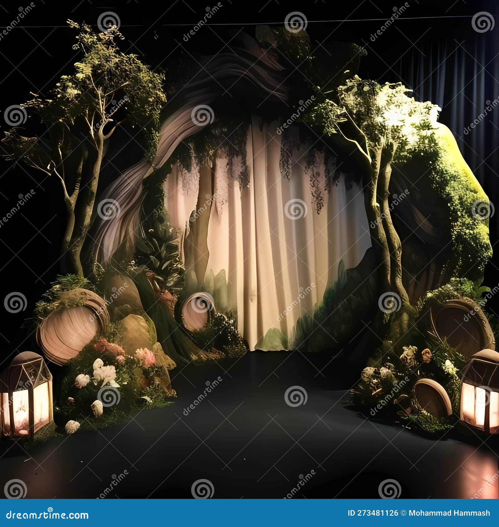 Whimsical Enchanted Forest Wedding Backdrop, Made with Generative AI ...