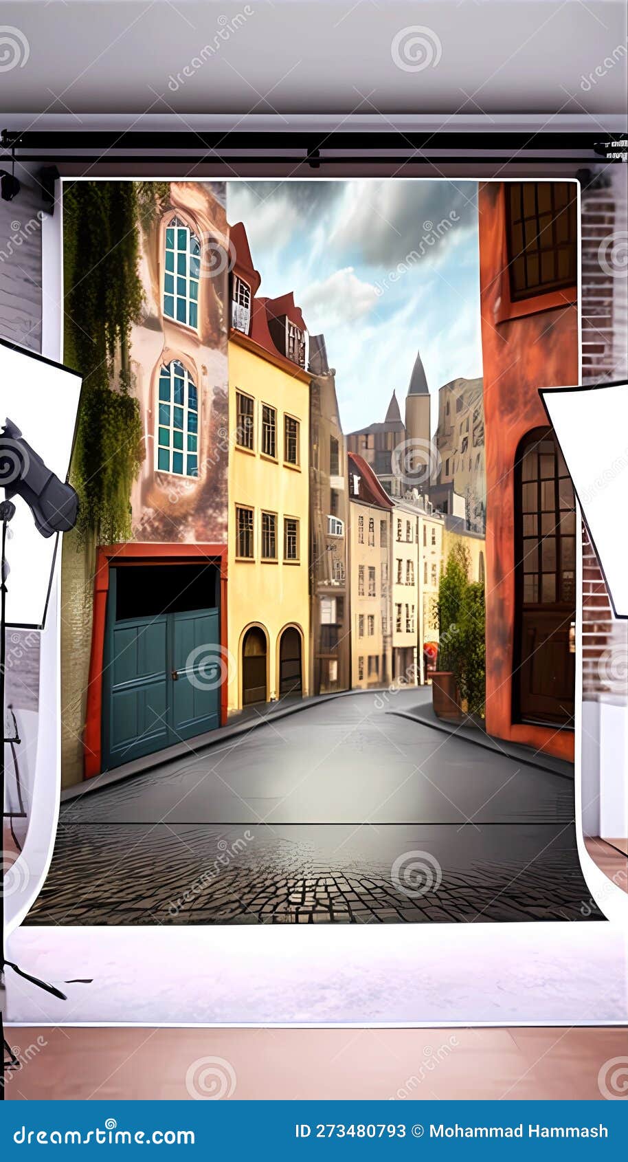 Vintage European Backdrop, Made with Generative AI Stock Image - Image ...