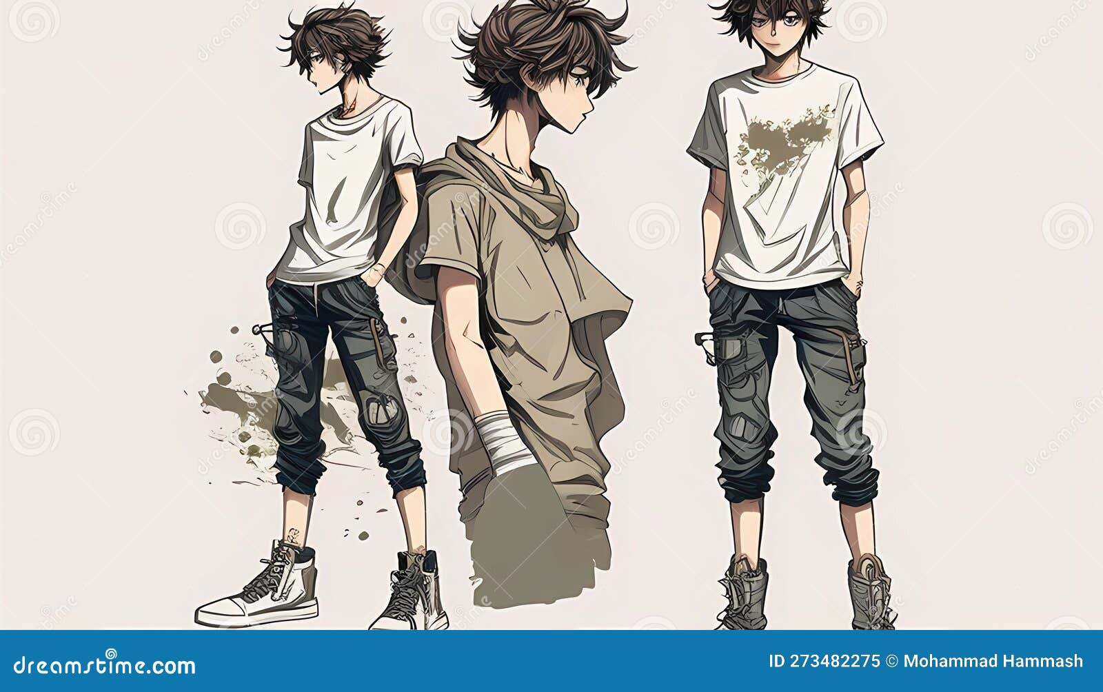 Handsome Anime Boy, Made with Generative AI Stock Illustration ...