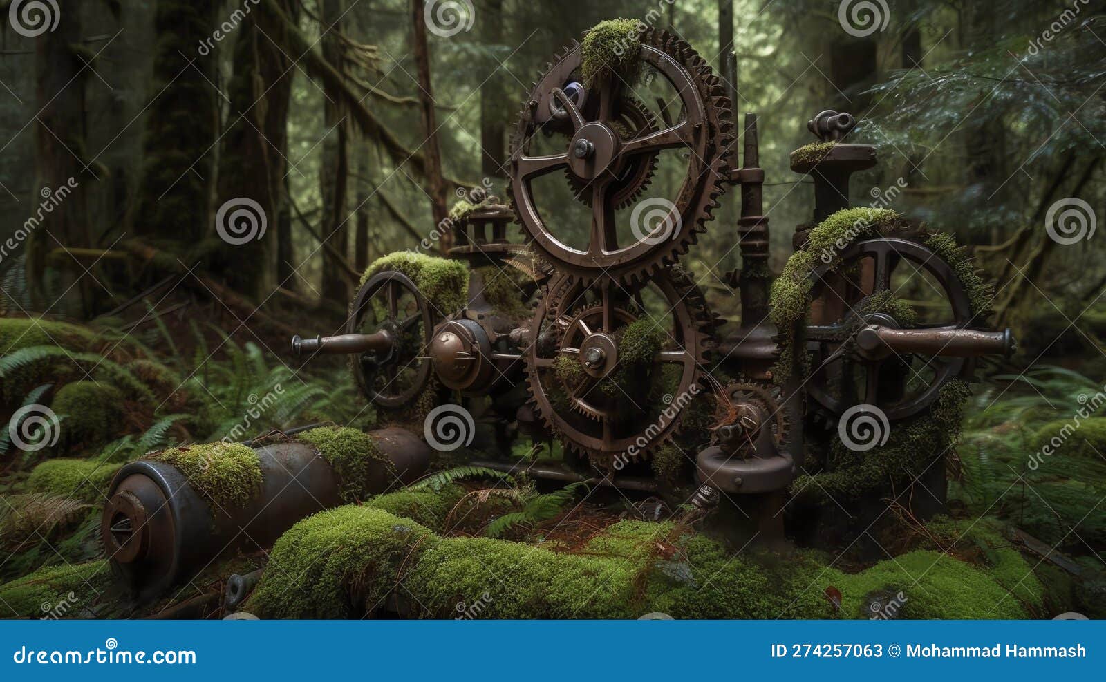 Clockwork Forest, Made with Generative AI Stock Illustration ...