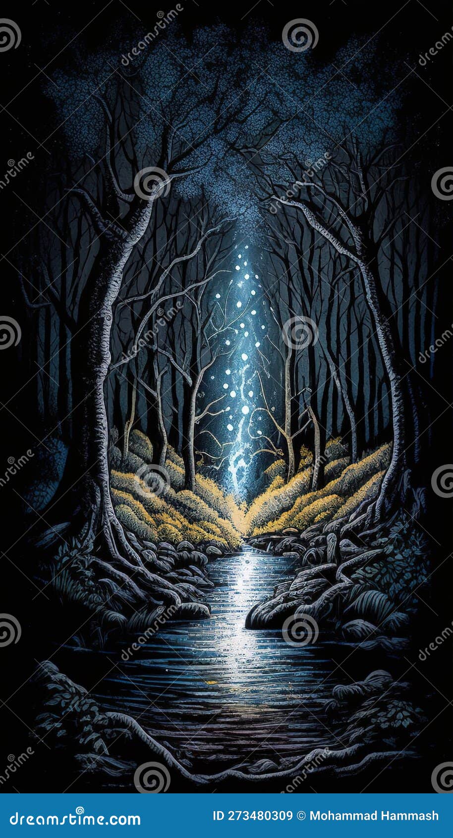 Mystical Backdrop With Magical Symbols And Animals. Repeatable ...