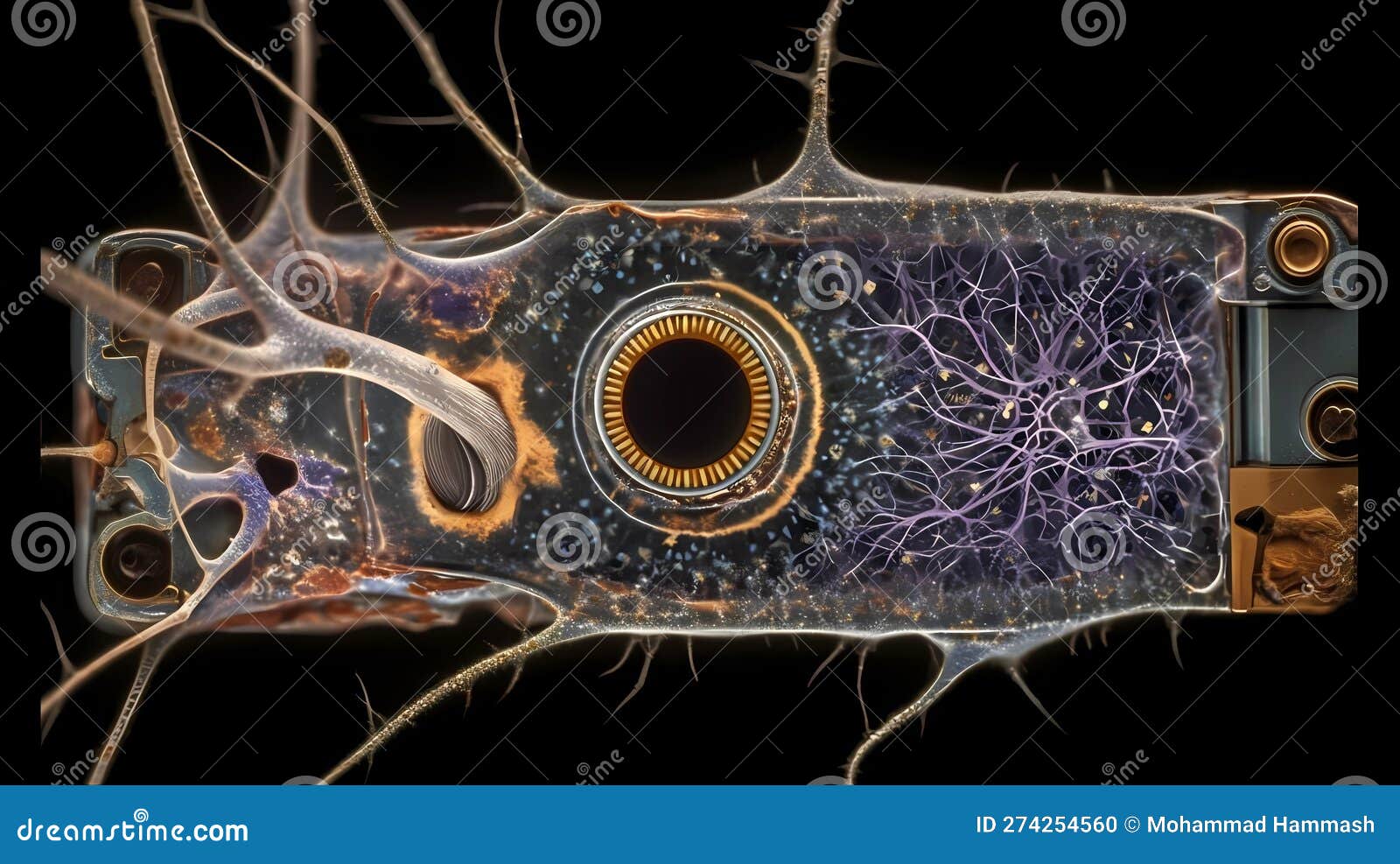 Zooming in on Neurons, Made with Generative AI Stock Illustration ...
