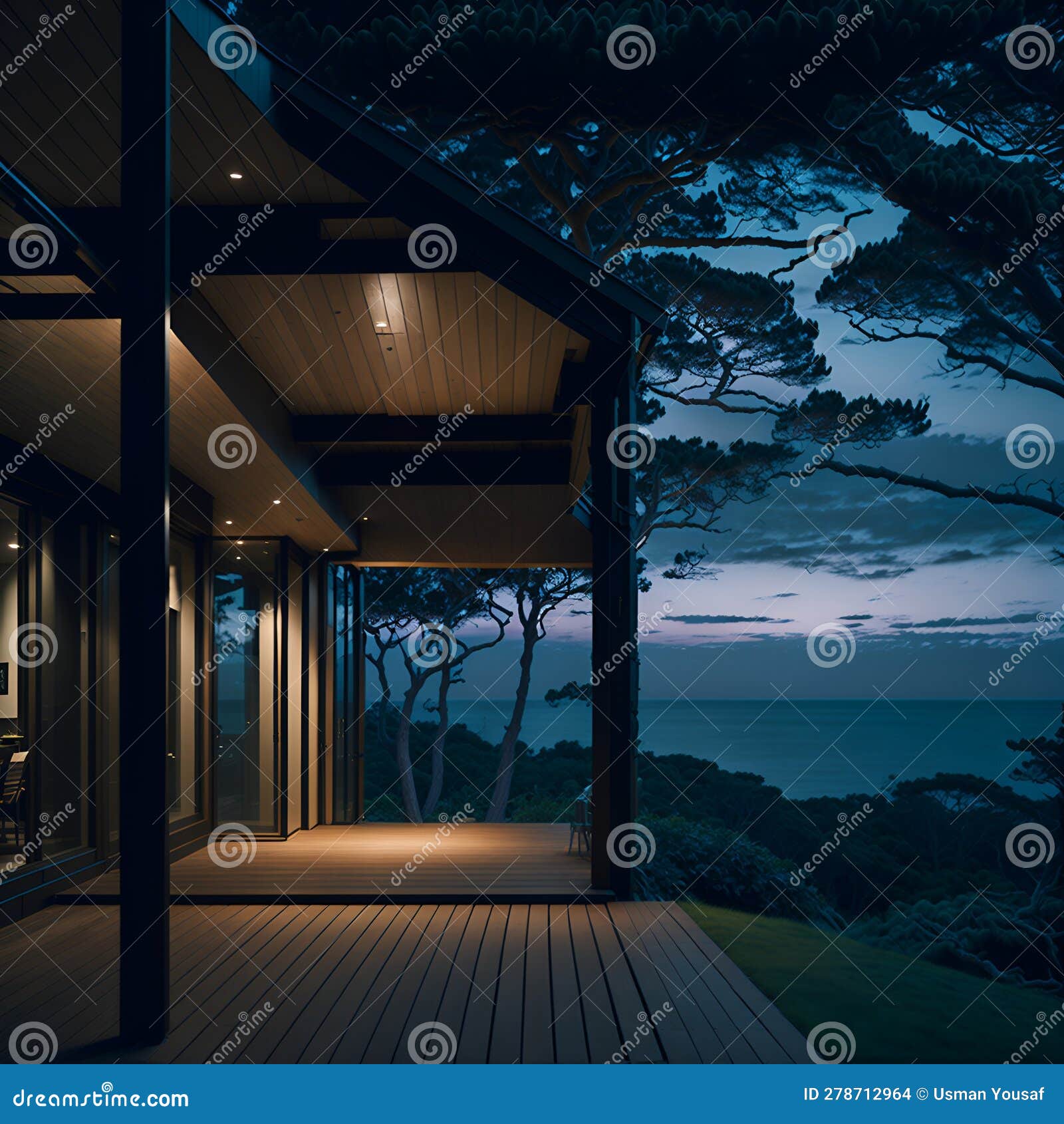 Ai Generated a Stunning Oceanfront House with a Spacious Deck ...