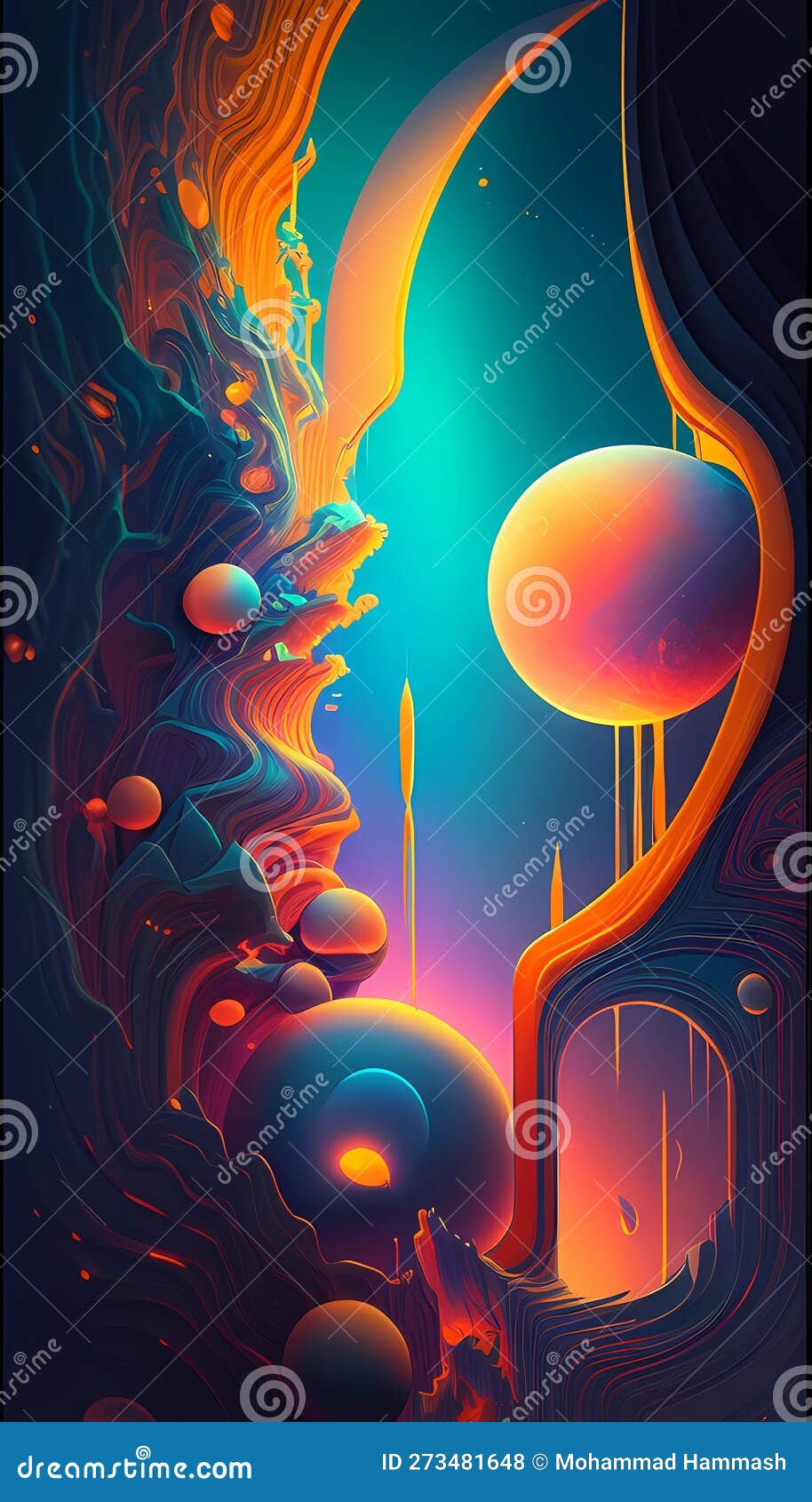 Abstract Wallpaper Render, Made with Generative AI Stock Illustration ...