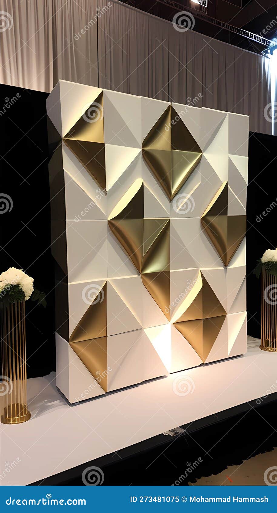 Modern Geometric Wedding Backdrop, Made with Generative AI Stock ...