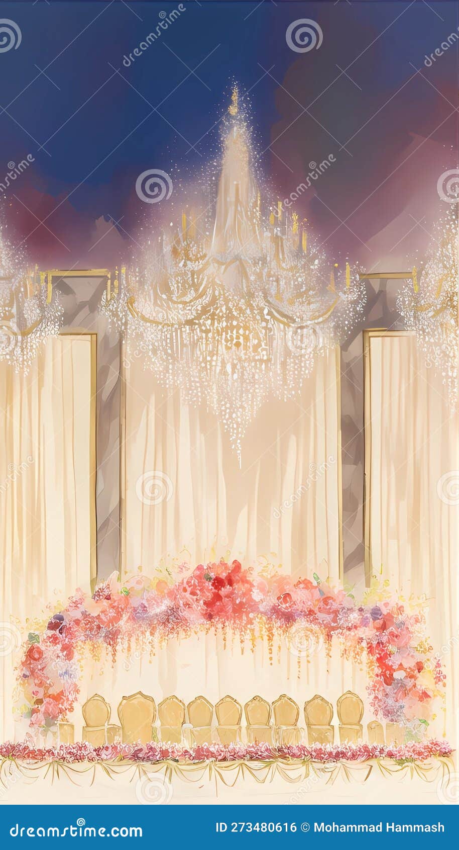 Wedding Backdrop, Made with Generative AI Stock Illustration ...