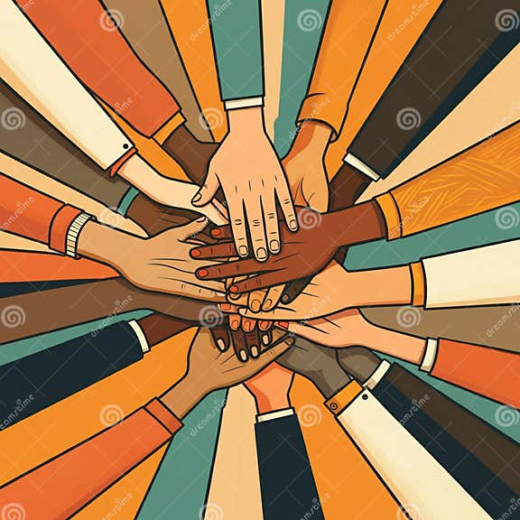 AI-Generated Stylized Illustration of Clasped Hands in Unity Stock ...