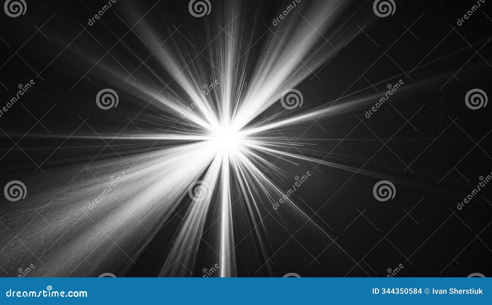 A Sudden Flash of Bright Light in a Black and White Image. Stock Photo ...