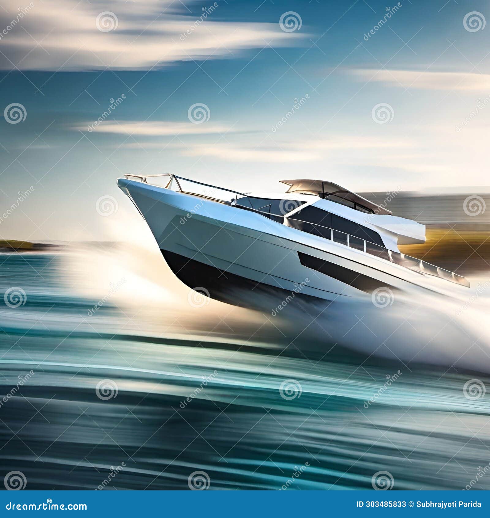 AI Generated Super Fast Speed Boat Sailing in Waters of the Sea Stock ...