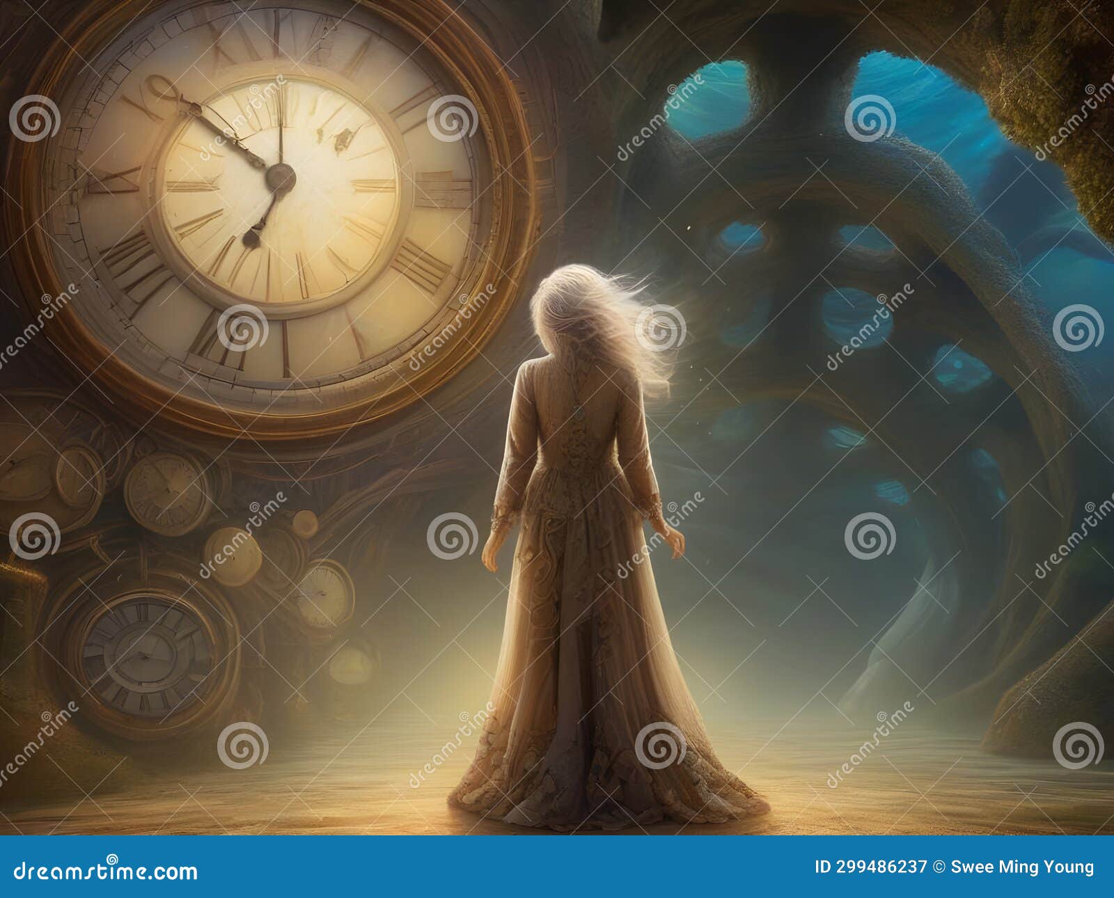 Image of Person Lost in Time,standing at Distance Looking Toward the ...