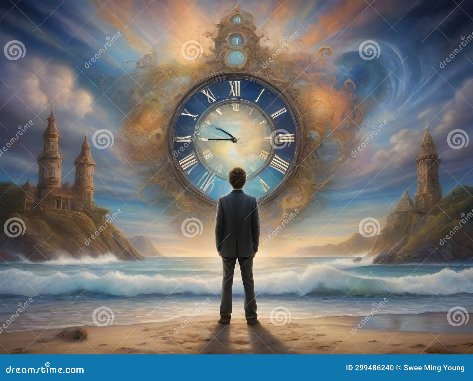 Image of Person Lost in Time,standing at Distance Looking Toward the ...