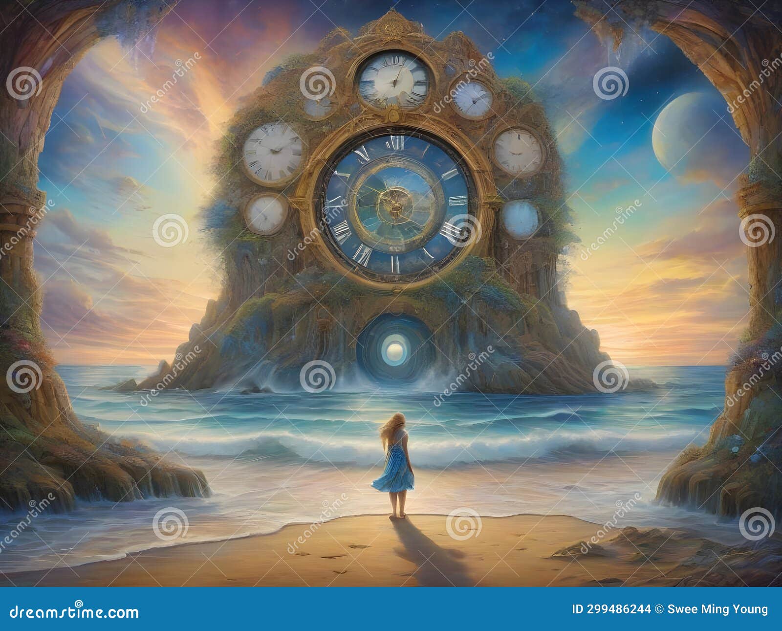 Image of Person Lost in Time,standing at Distance Looking Toward the ...