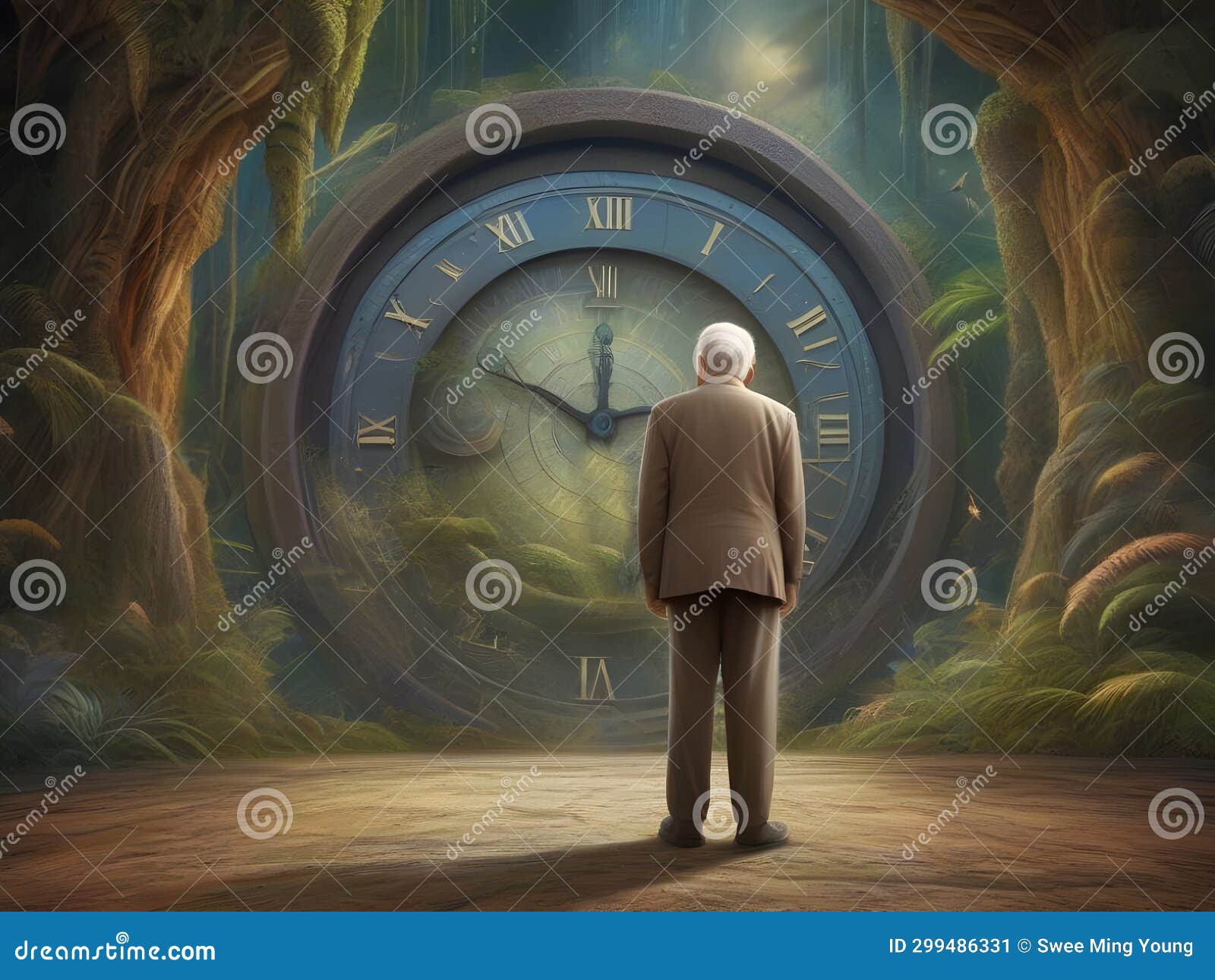 Image of Person Lost in Time,standing at Distance Looking Toward the ...