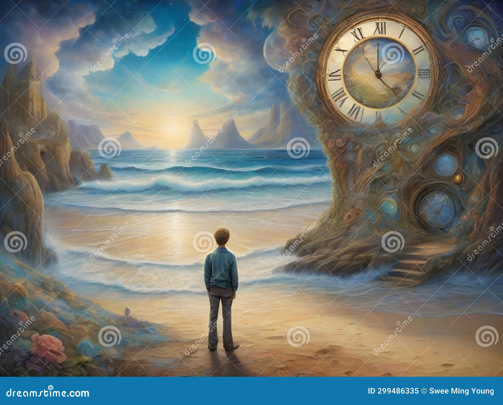 Image of Person Lost in Time,standing at Distance Looking Toward the ...