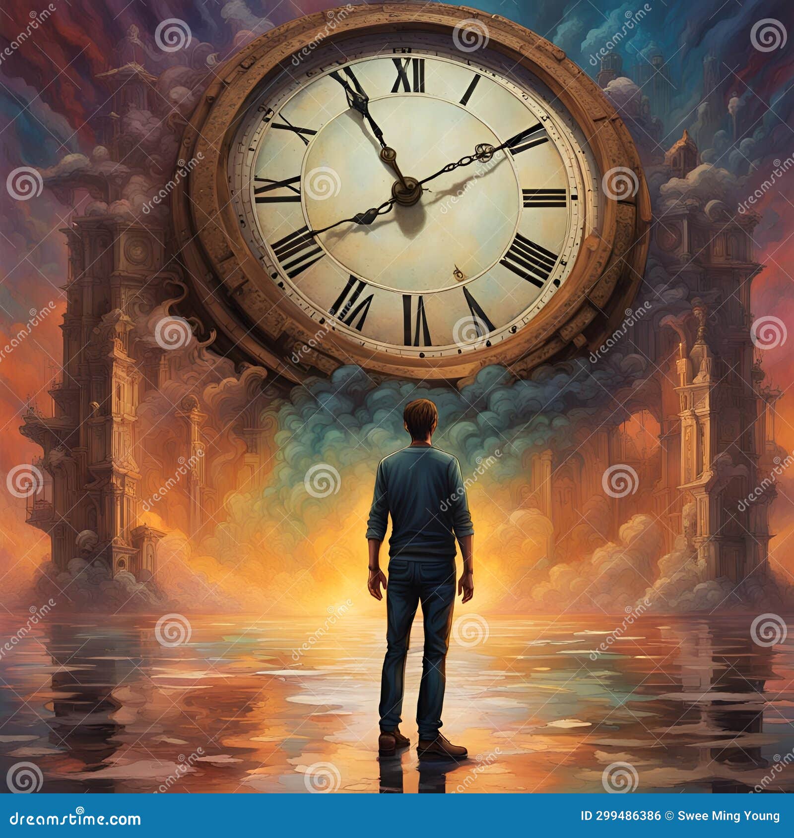 Image of Person Lost in Time,standing at Distance Looking Toward the ...