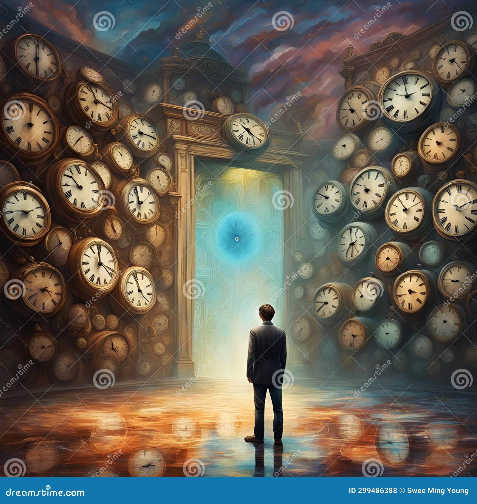 Image of Person Lost in Time,standing at Distance Looking Toward the ...