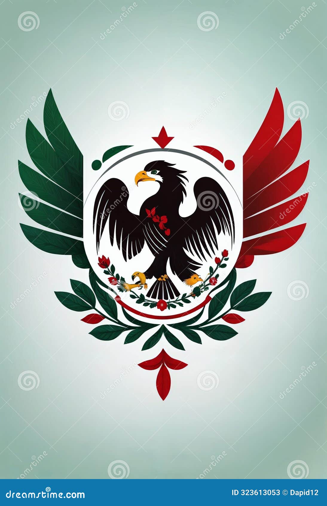A Symbol with an Eagle and Color of Mexican Flag on it Stock Vector ...