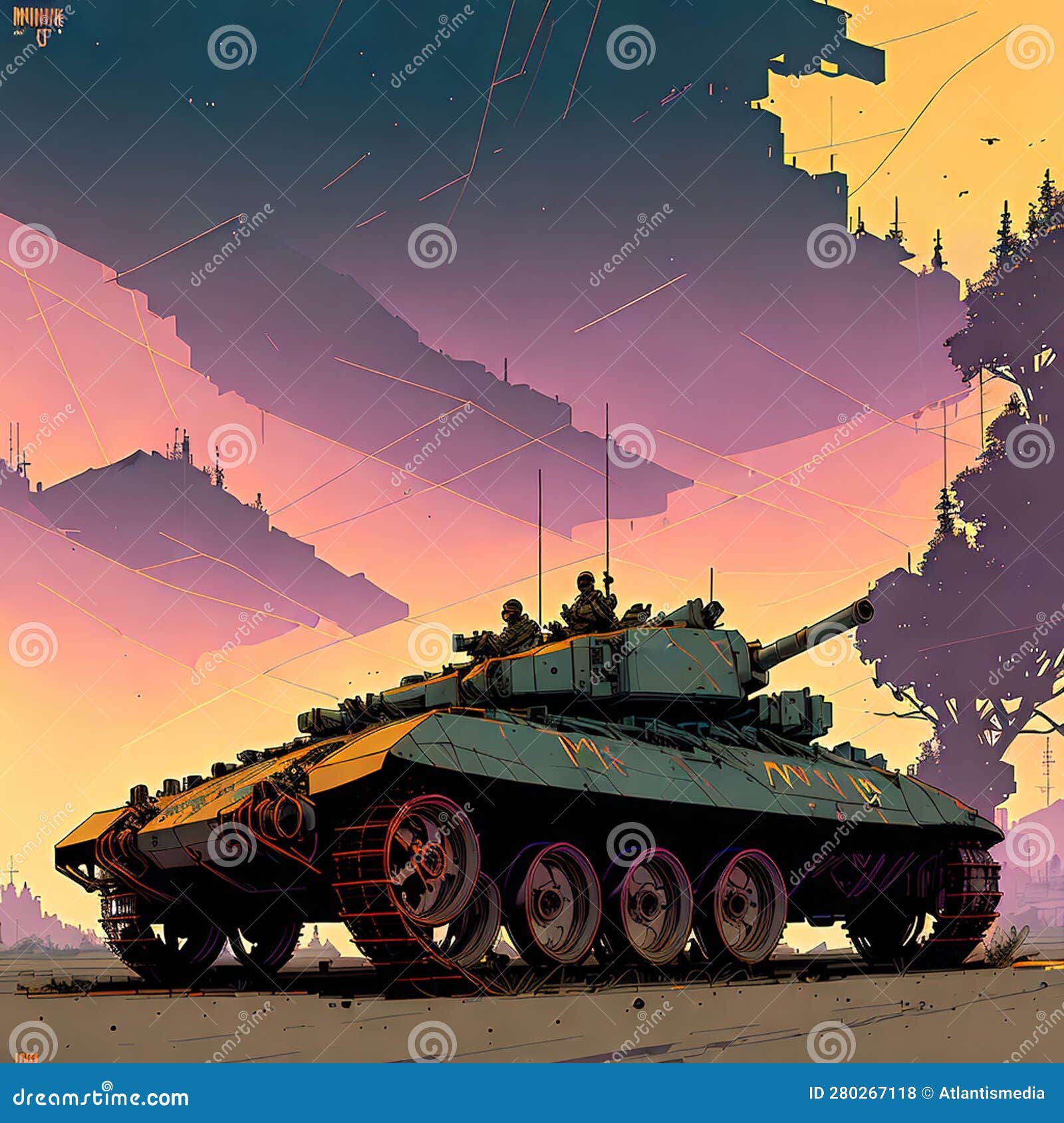 AI generated tanks stock photo. Image of tank, dawn - 280267118