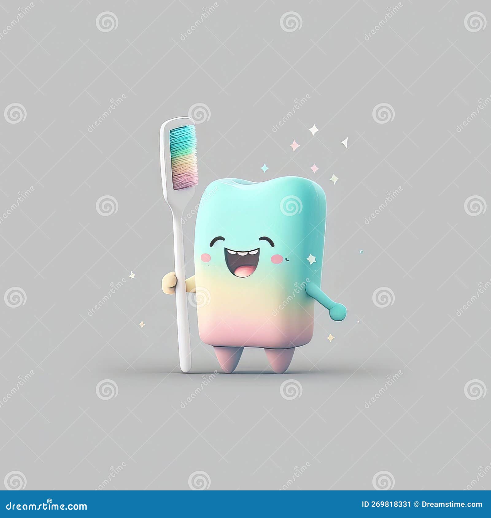 AI Generated Toothbrush and Tooth Mascot Stock Illustration ...