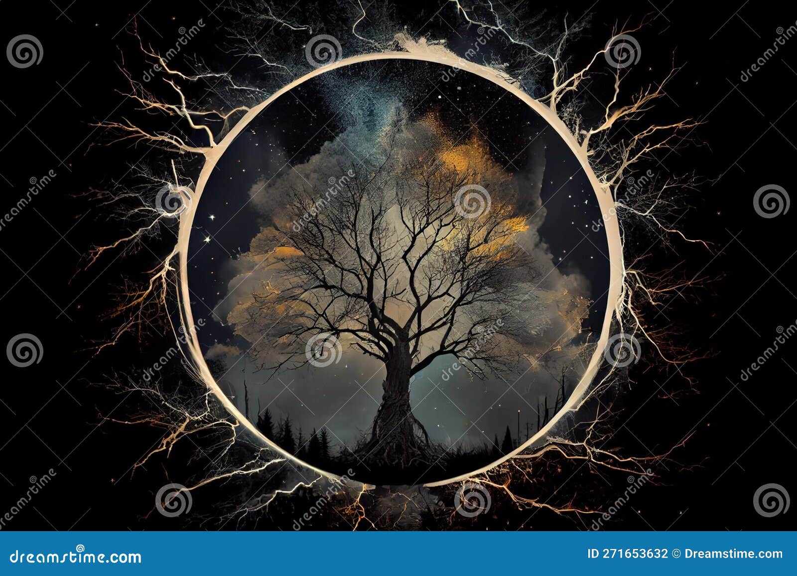 Tree of Change, Made with Generative AI Stock Illustration ...