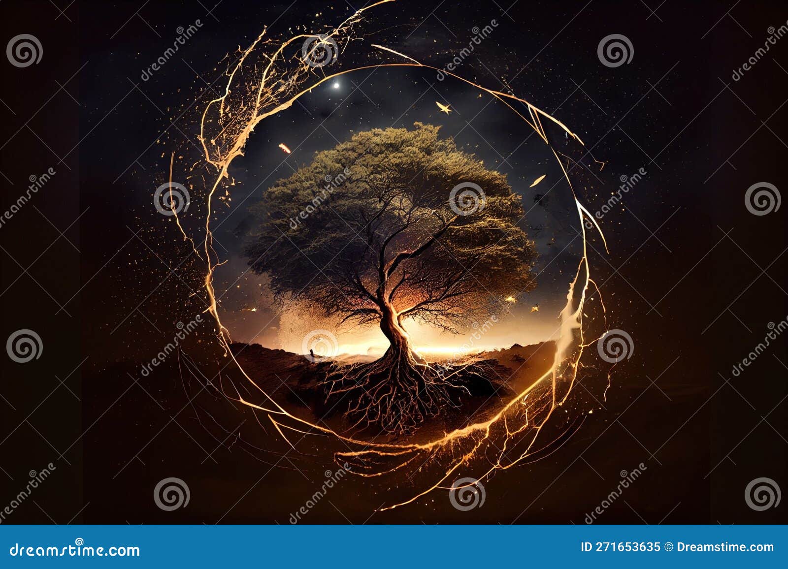 Tree of Progress, Made with Generative AI Stock Illustration ...