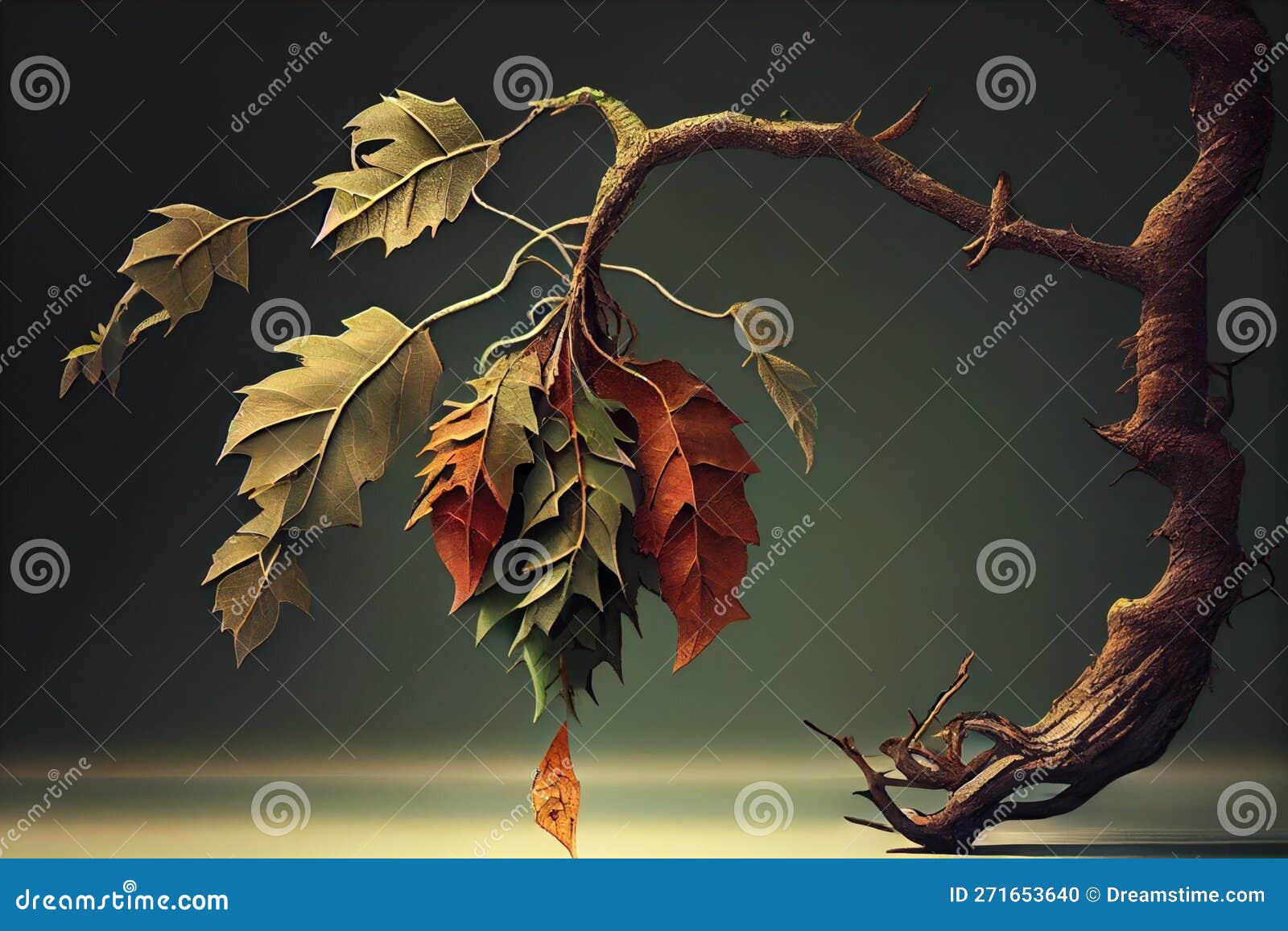 One Leaf Tree, Made with Generative AI Stock Illustration ...