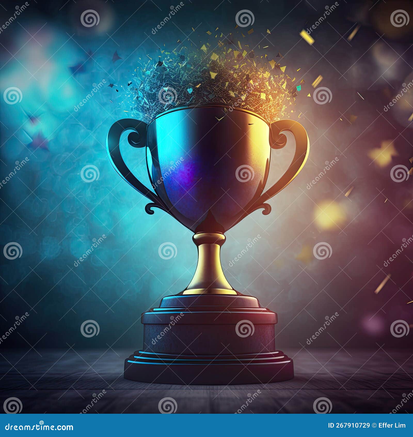 Ai Generated Trophy with Selective Focus Stock Illustration ...